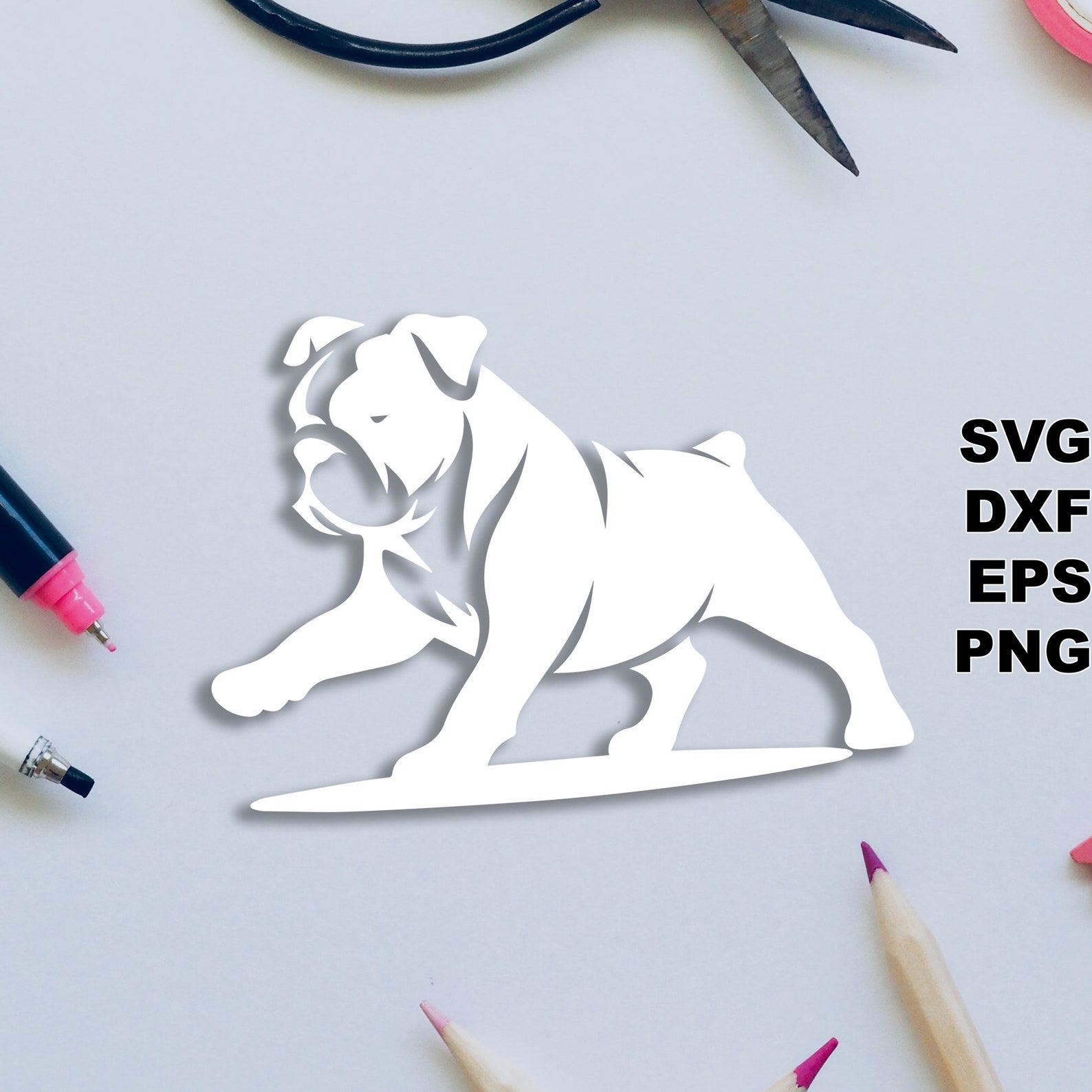 Bulldog SVG Cut Files svg Dxf Png Eps Silhouette & Cricut, Digital ...