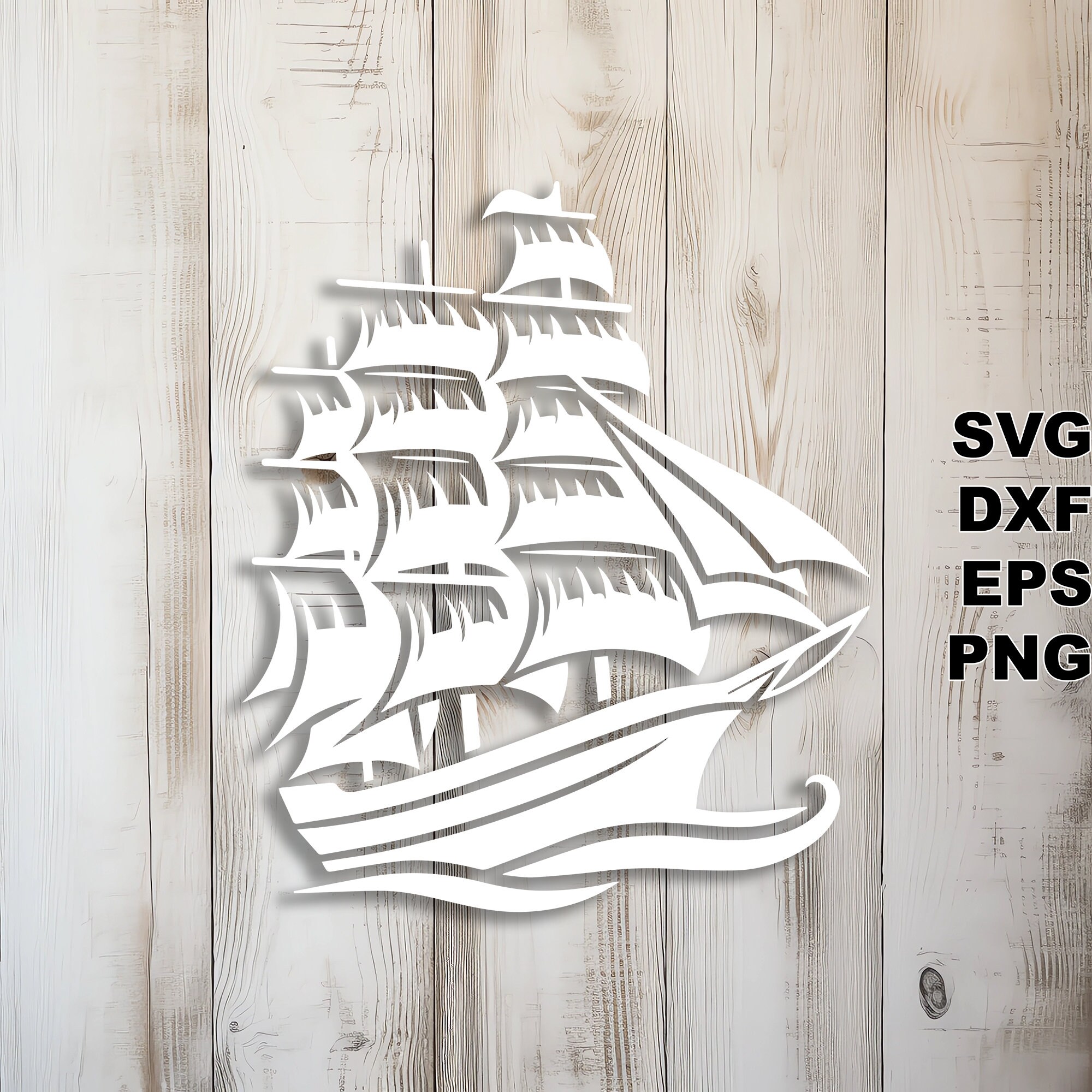 Ships at Sea SVG Cut Files svg Dxf Png Eps Silhouette & Cricut, Digital ...