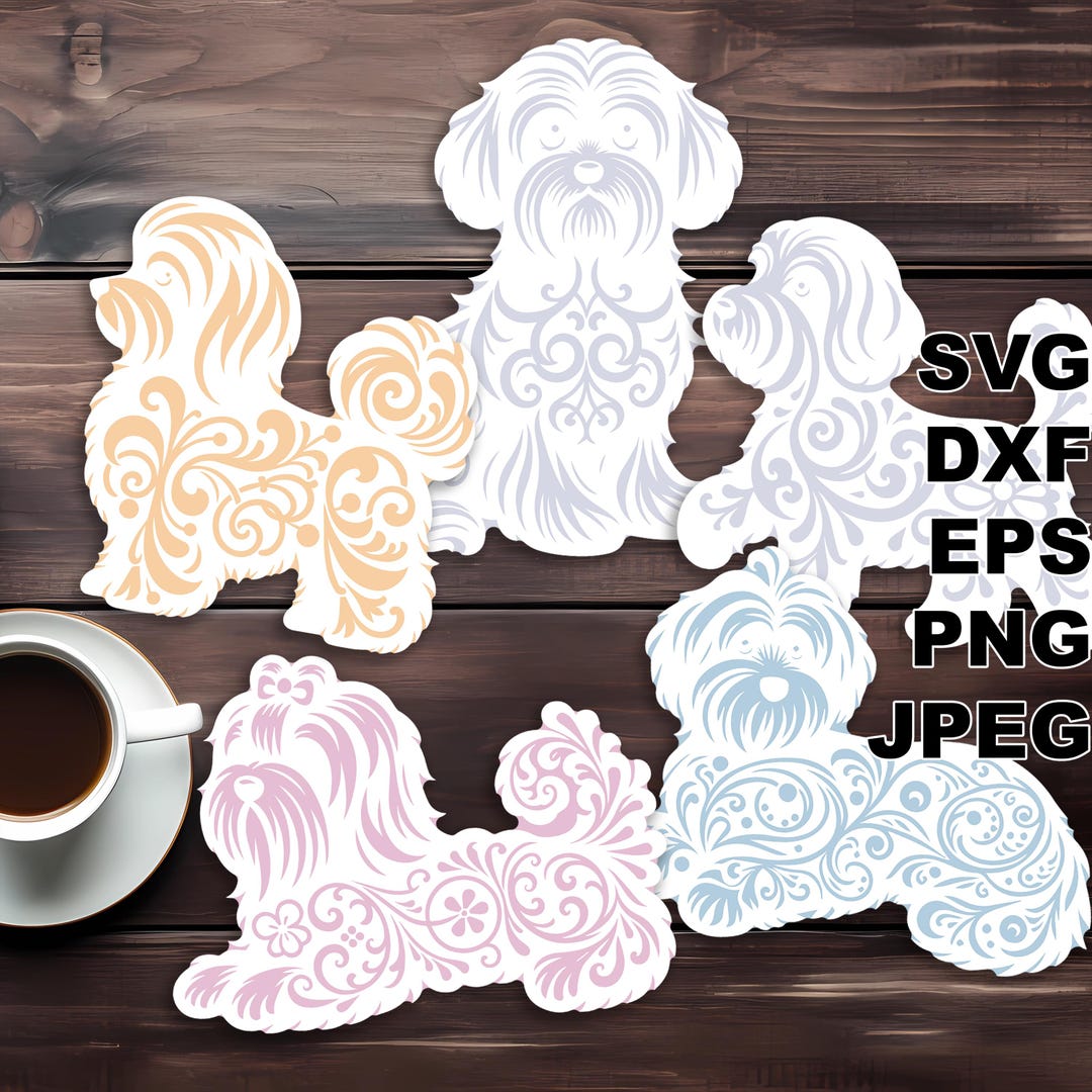 Havanese Fancy SVG Cut Files (svg Dxf Png Eps Jpeg) Silhouette & Cricut ...