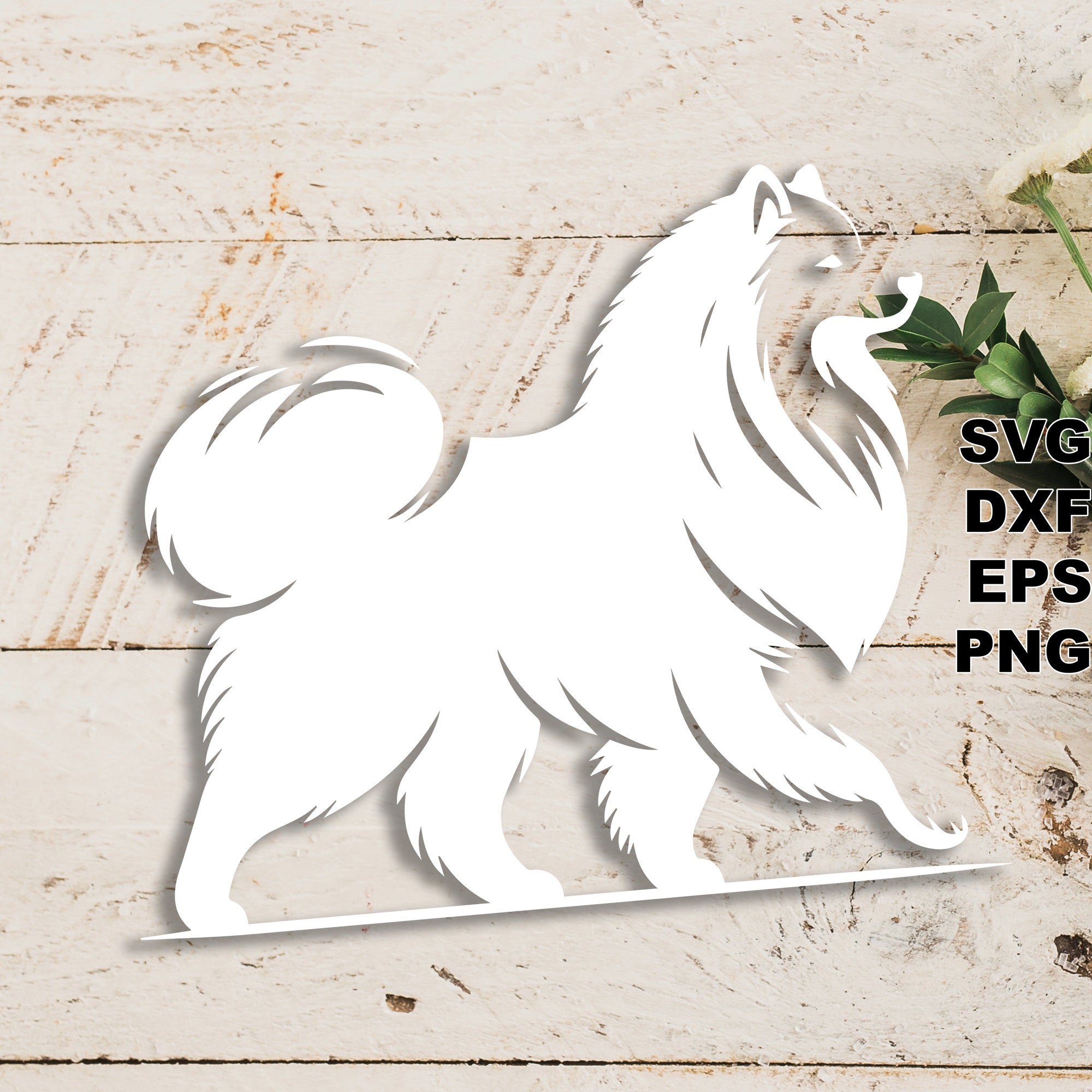 Samoyed SVG Cut Files svg Dxf Png Eps Silhouette & Cricut, Digital ...