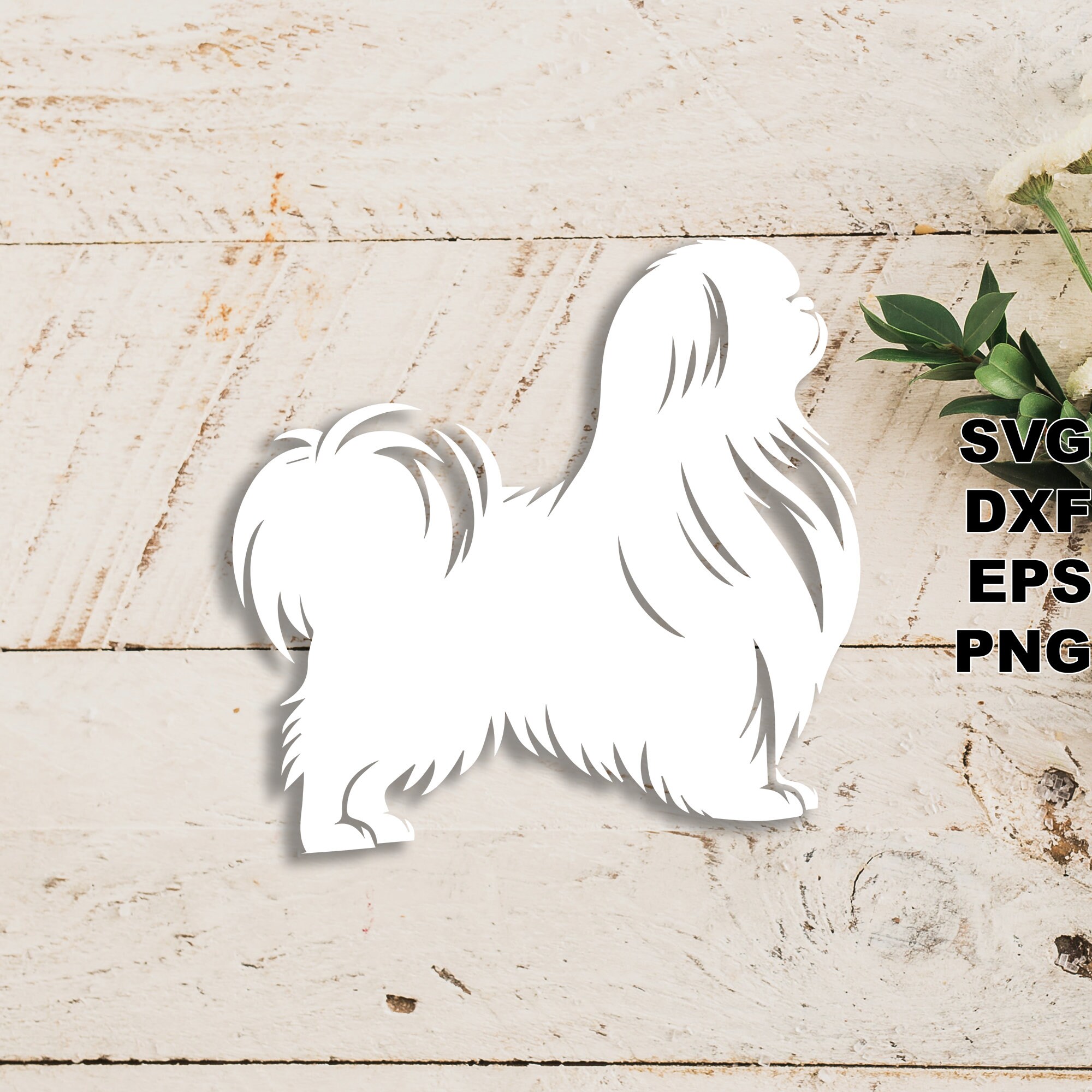 Pekingese SVG Cut Files svg Dxf Png Eps Silhouette & Cricut, Digital ...