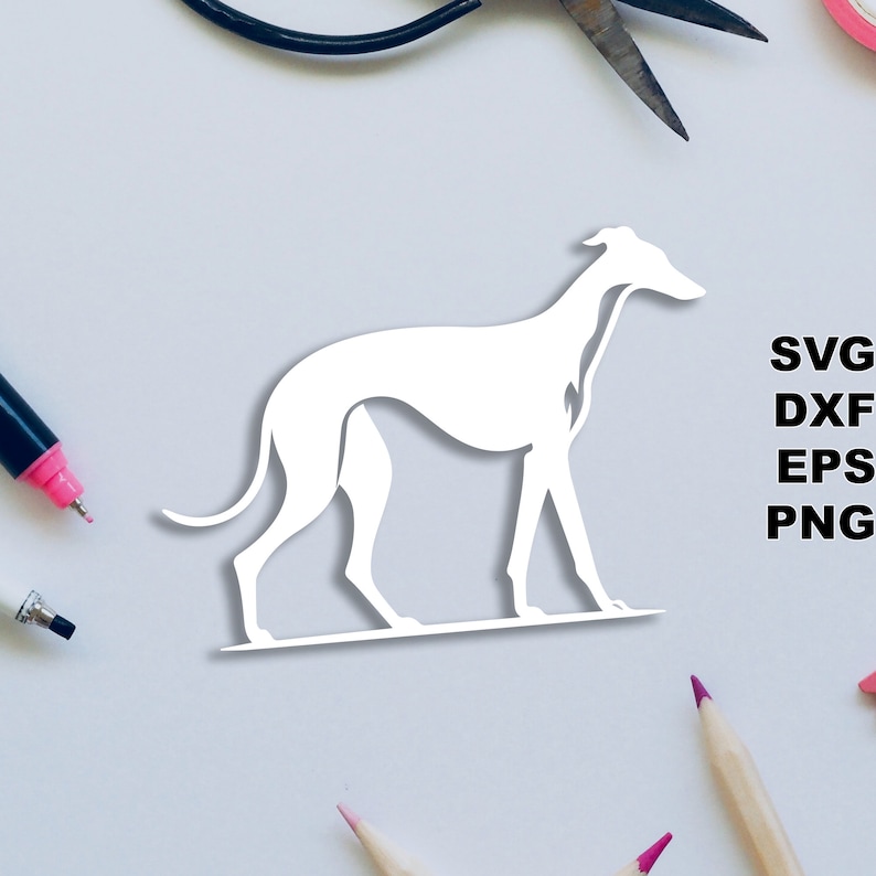 Greyhound SVG Cut Files svg Dxf Png Eps Silhouette & Cricut, Digital ...