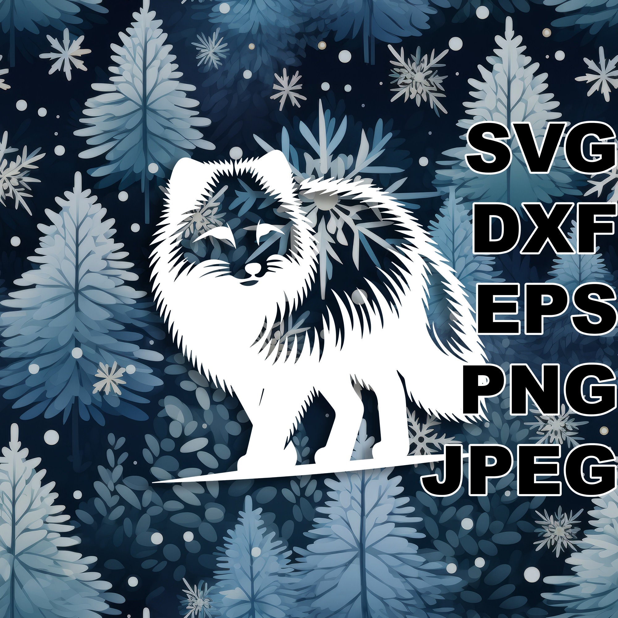 Arctic Fox SVG Cut Files svg Dxf Png Eps Jpeg Vinyl and Paper Cut, CNC ...