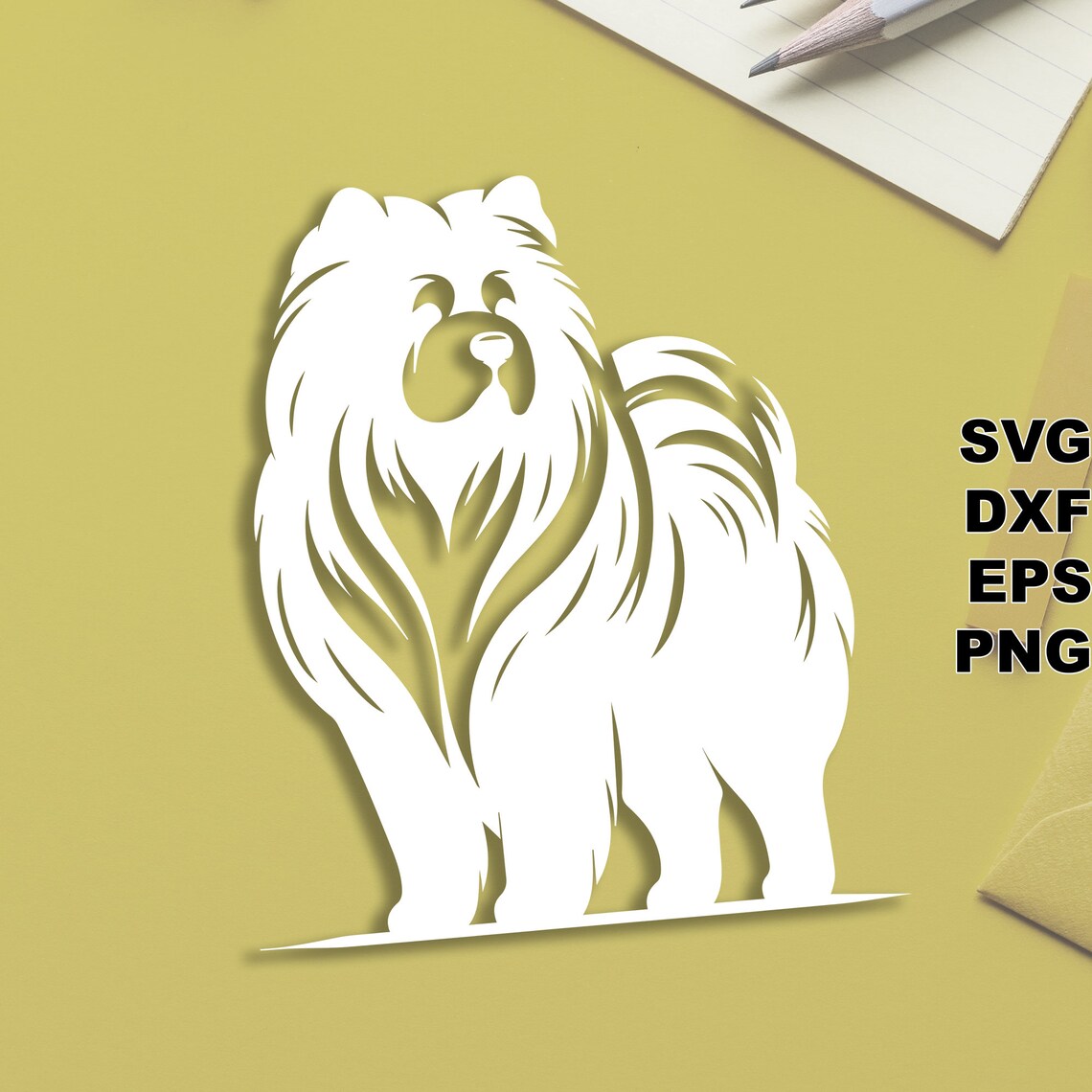 Chow Chow SVG Cut Files svg Dxf Png Eps Silhouette & Cricut, Digital ...