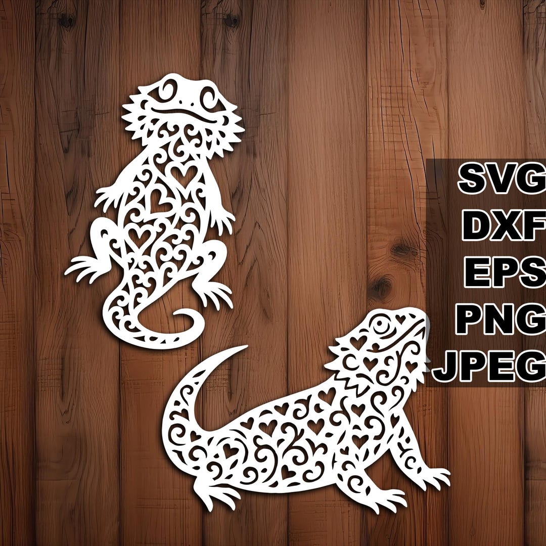 Lovely Bearded Dragon SVG Cut Files (svg Dxf Png Eps Jpeg) Silhouette ...