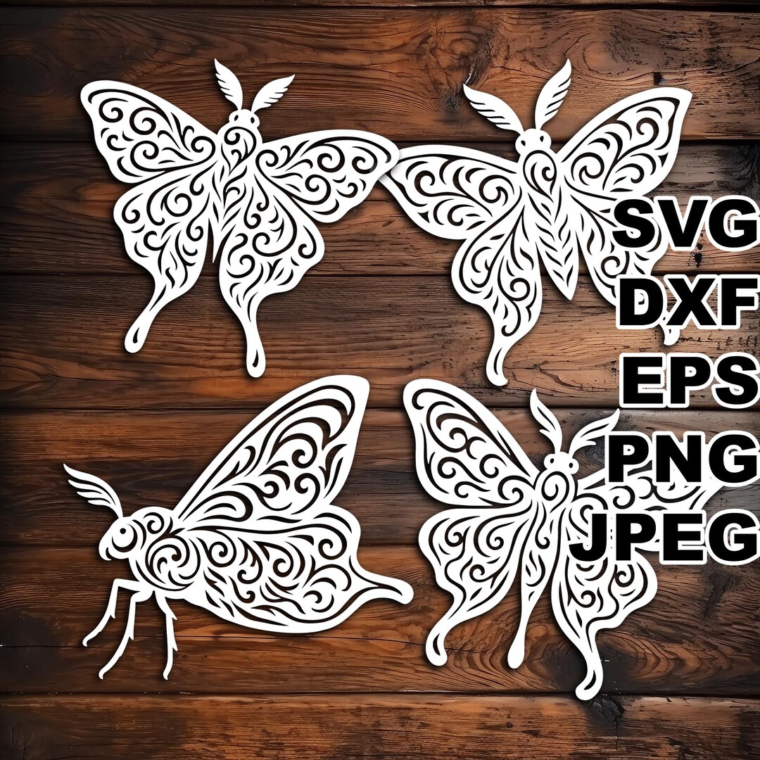 Filigree Luna Moth SVG Cut Files (svg Dxf Png Eps Jpeg) Silhouette ...