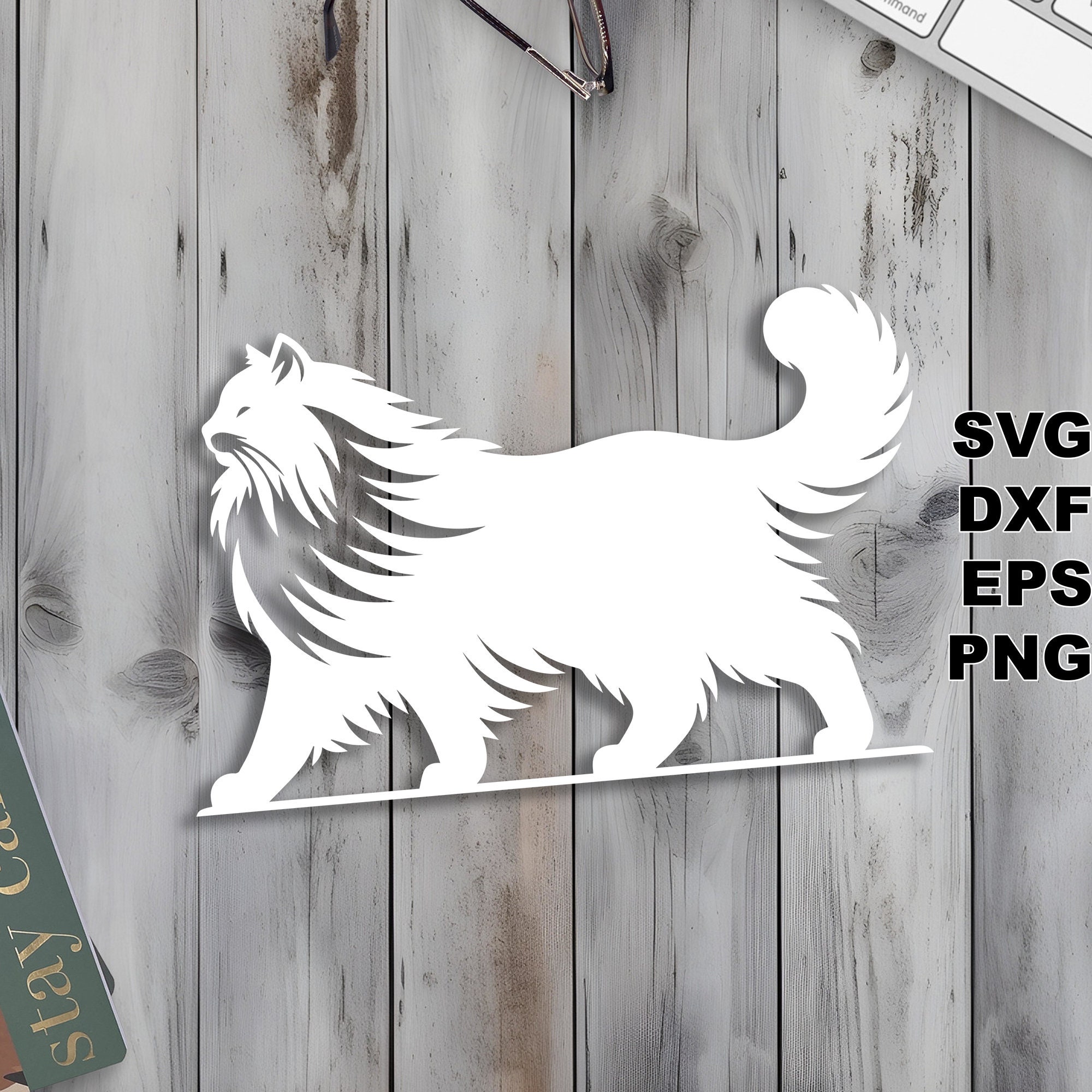Norwegian Forest Cat SVG Cut Files svg Dxf Png Eps Silhouette & Cricut ...