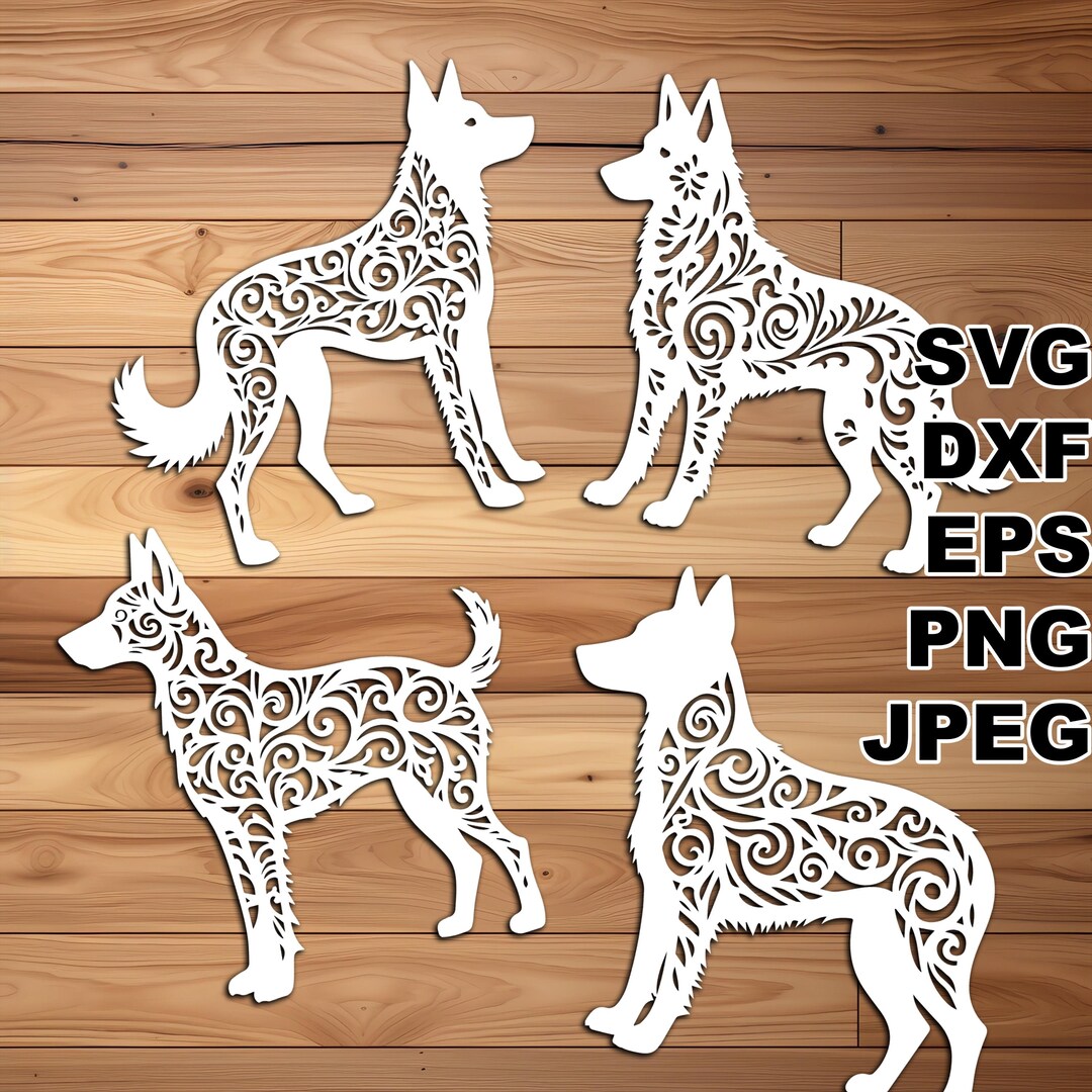 Filigree Australian Kelpie SVG Cut Files (svg Dxf Png Eps Jpeg ...