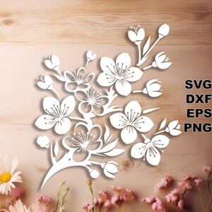 Japanese Flora SVG Cut Files (svg Dxf Png Eps) Vinyl and Paper Cut, CNC ...