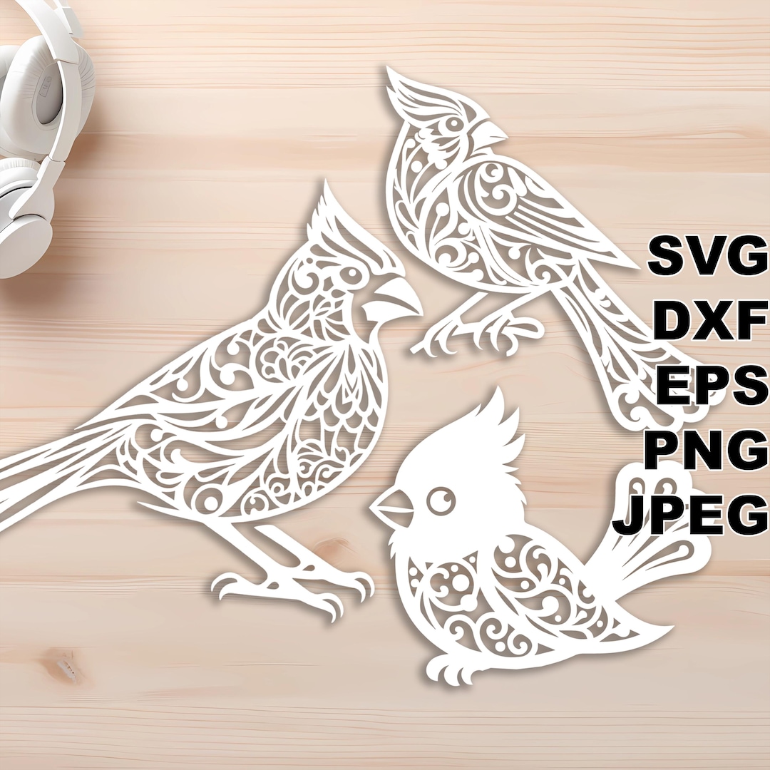 Northern Cardinal SVG Cut Files (svg Dxf Png Eps Jpeg) Silhouette ...