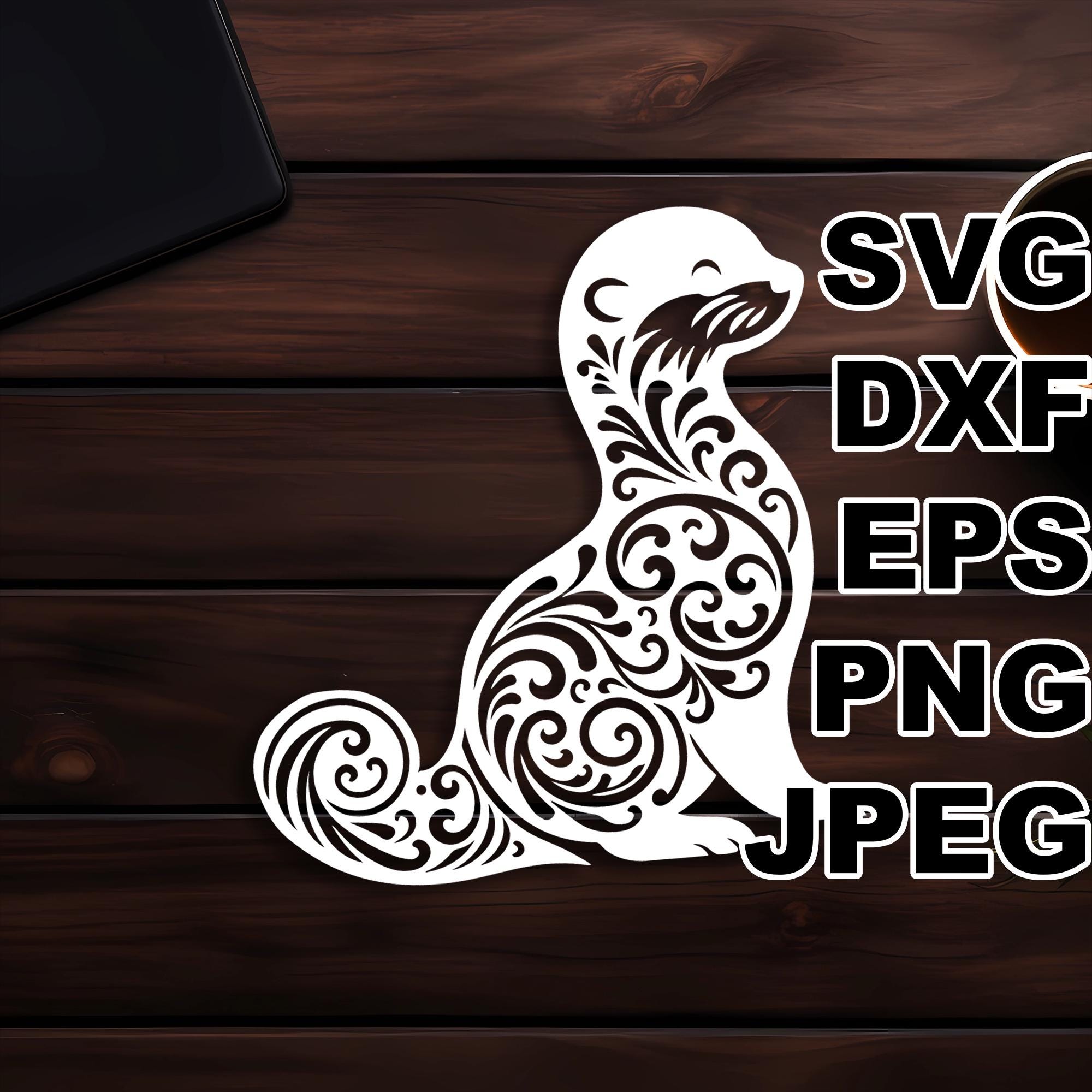 River Otter SVG Cut Files (svg Dxf Png Eps Jpeg) Silhouette & Cricut ...
