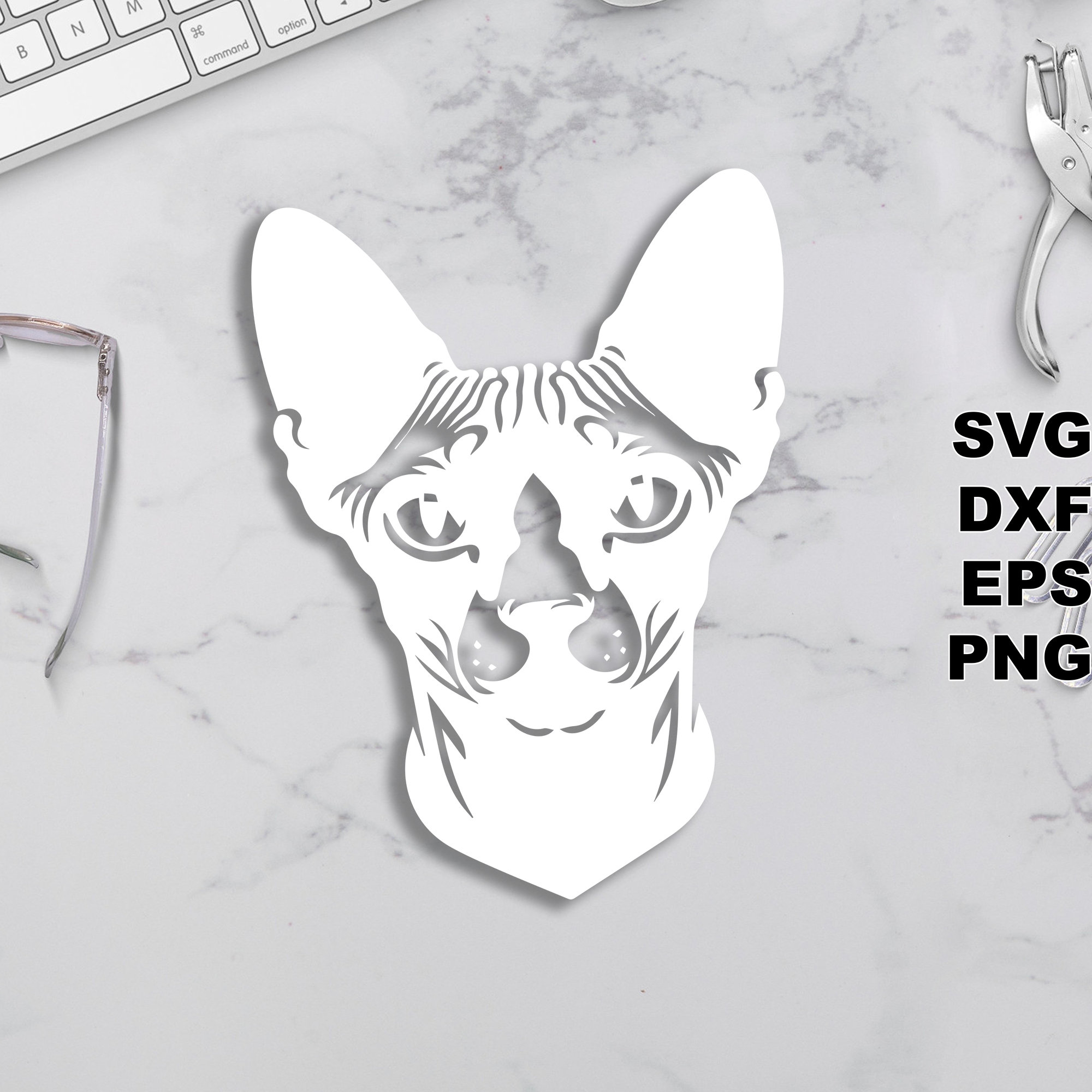 Sphynx Cat SVG Cut Files svg Dxf Png Eps Silhouette & Cricut, Digital ...