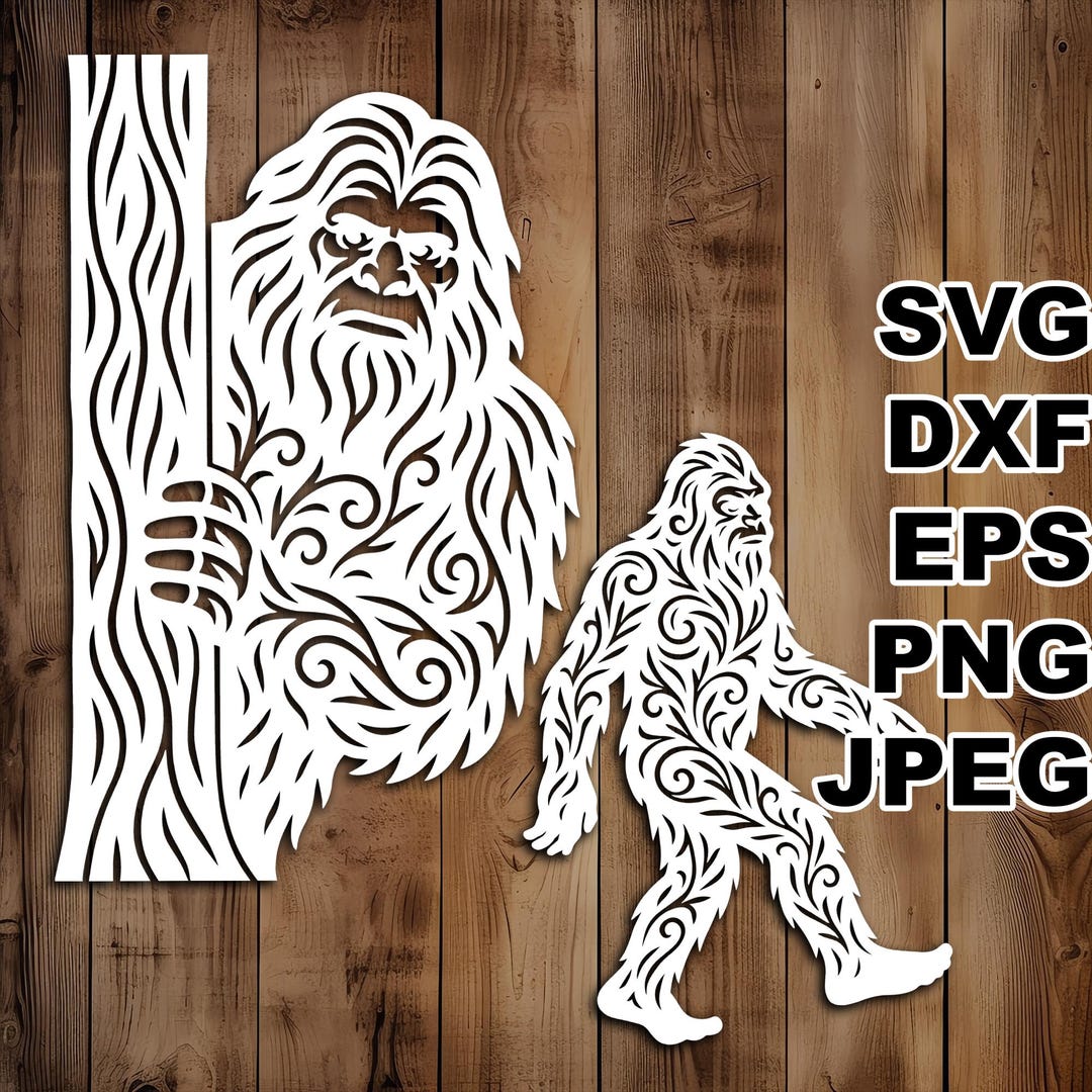Filigree Sasquatch SVG Cut Files (svg Dxf Png Eps Jpeg) Silhouette ...