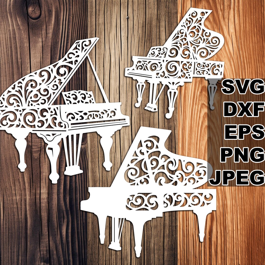 Filigree Piano SVG Cut Files (svg Dxf Png Eps Jpeg) Silhouette & Cricut ...