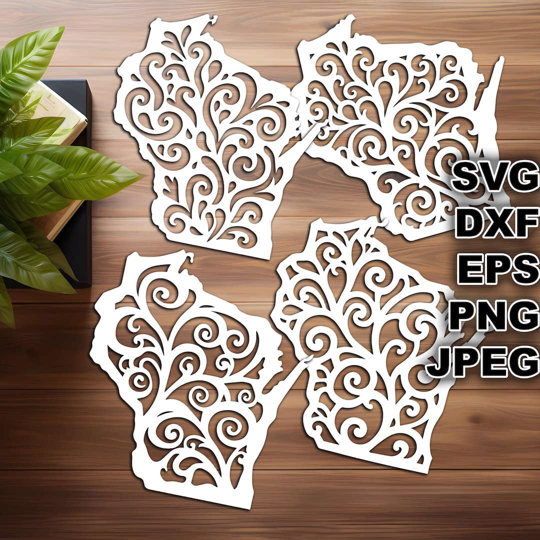 Wisconsin SVG Cut Files (svg Dxf Png Eps Jpeg) Silhouette & Cricut ...