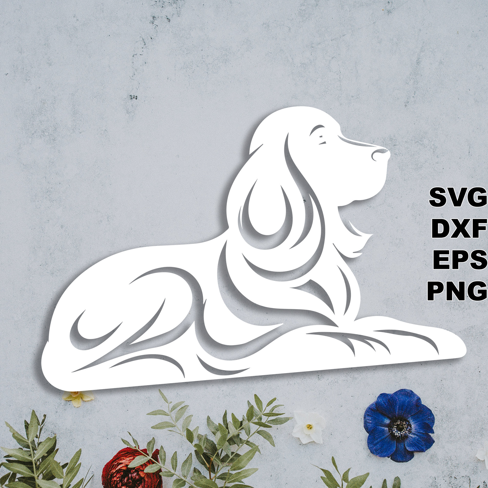 Cocker Spaniel SVG Cut Files svg Dxf Png Eps Silhouette & Cricut ...