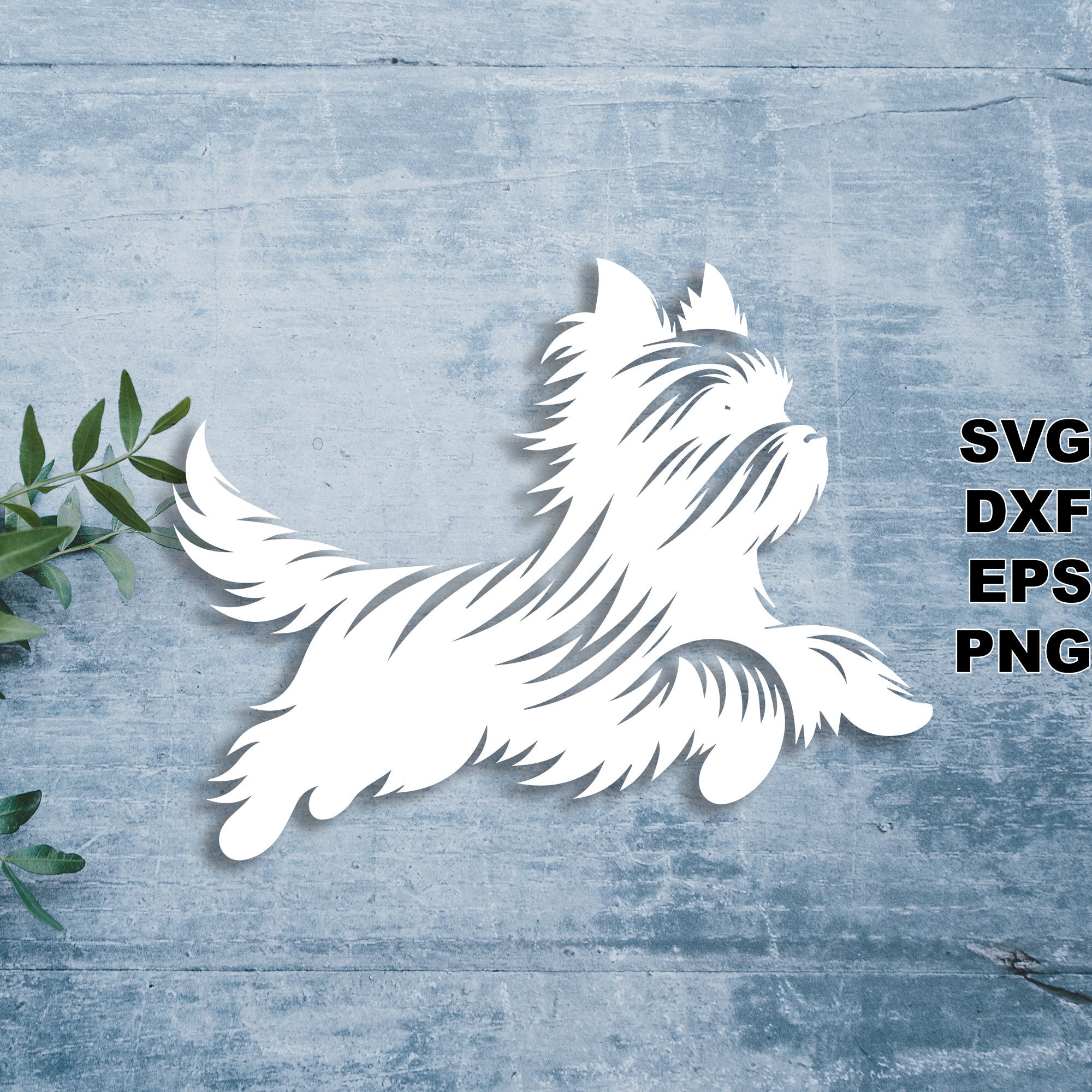 Yorkie SVG Cut Files svg Dxf Png Eps Silhouette & Cricut, Digital ...
