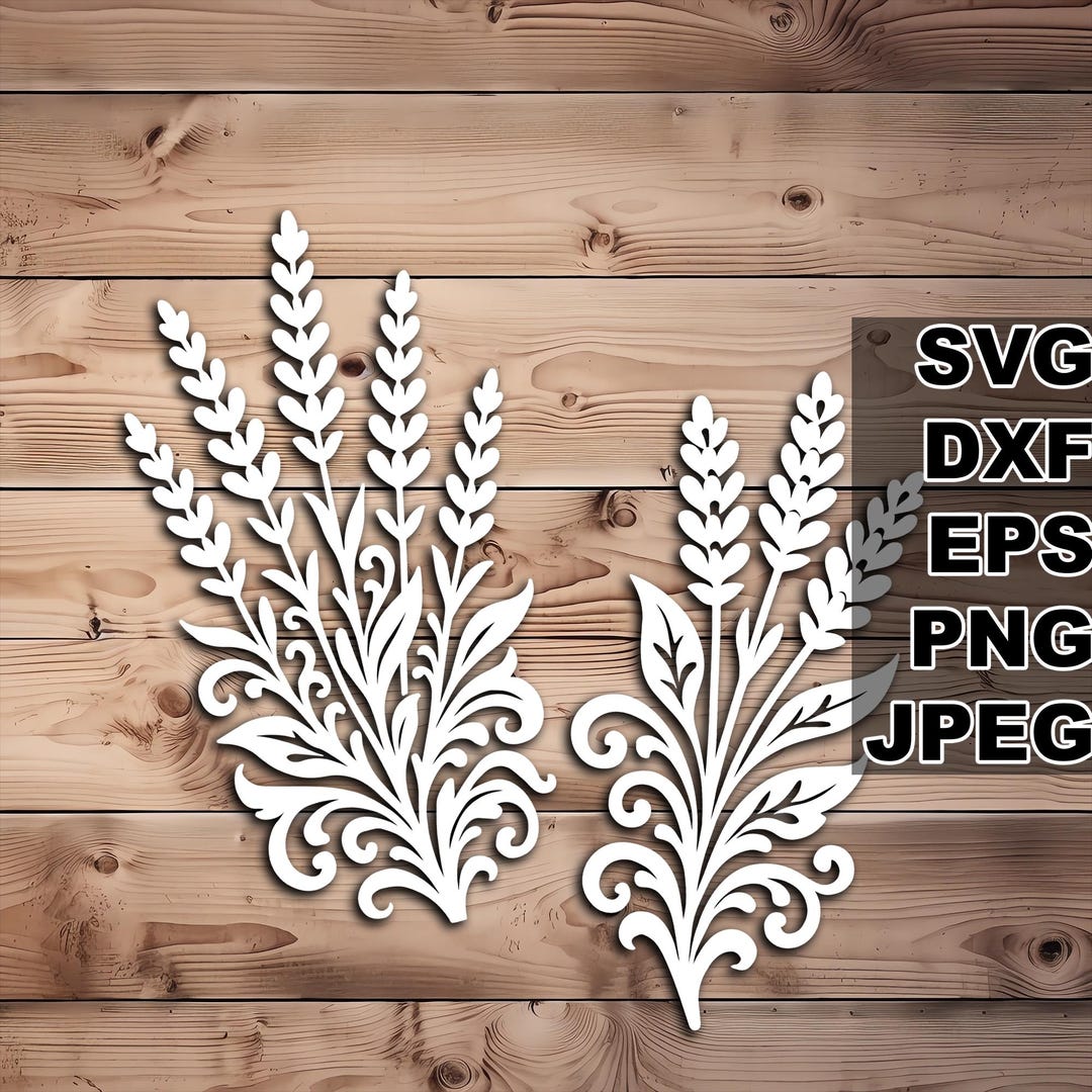 Filigree Lavender SVG Cut Files (svg Dxf Png Eps Jpeg) Silhouette ...
