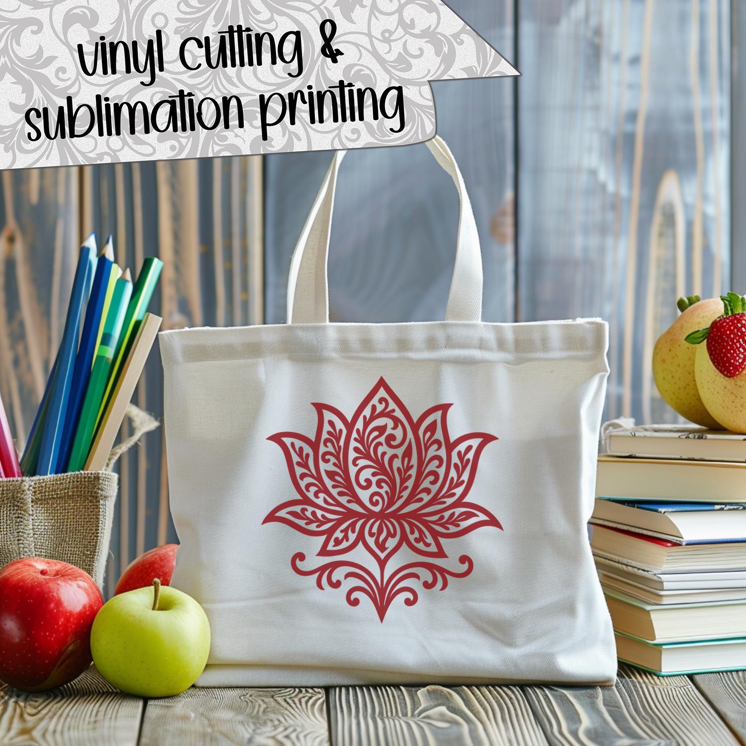 Filigree Lotus SVG Cut Files (svg Dxf Png Eps Jpeg) Silhouette & Cricut ...