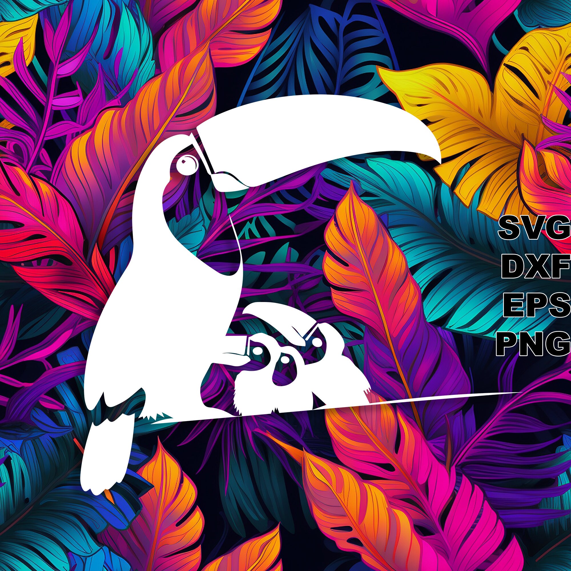 Toucan SVG Cut Files svg Dxf Png Eps Vinyl and Paper Cut, CNC, Laser ...