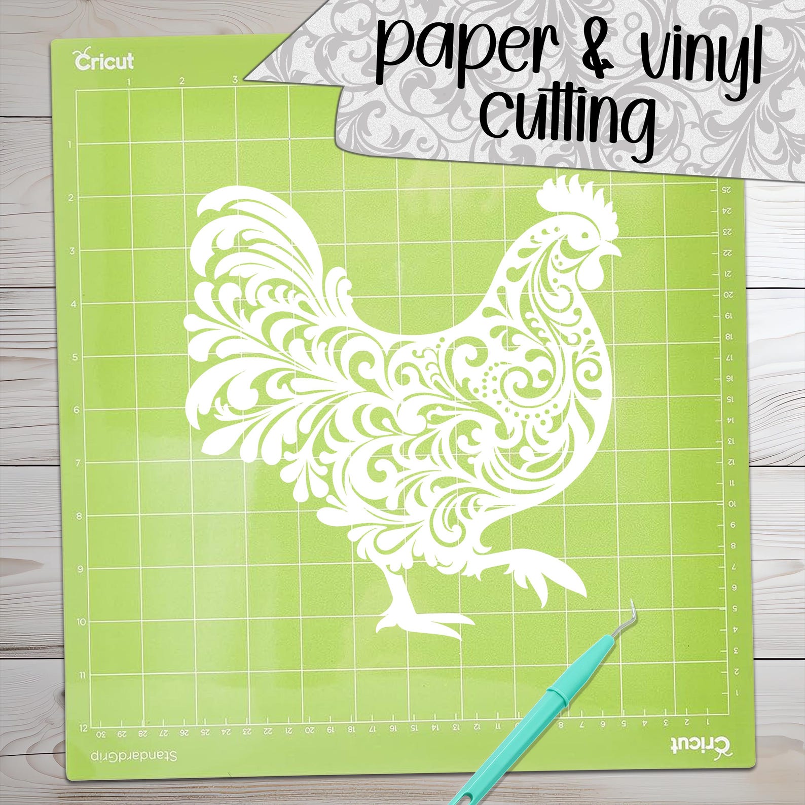 Chicken Fancy SVG Cut Files (svg Dxf Png Eps Jpg) Silhouette & Cricut ...