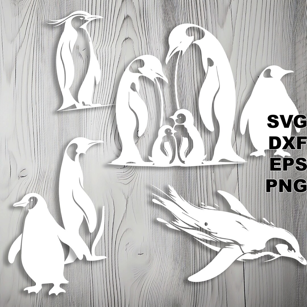 Penguin SVG Cut Files (svg Dxf Png Eps) Vinyl and Paper Cut, CNC, Laser ...