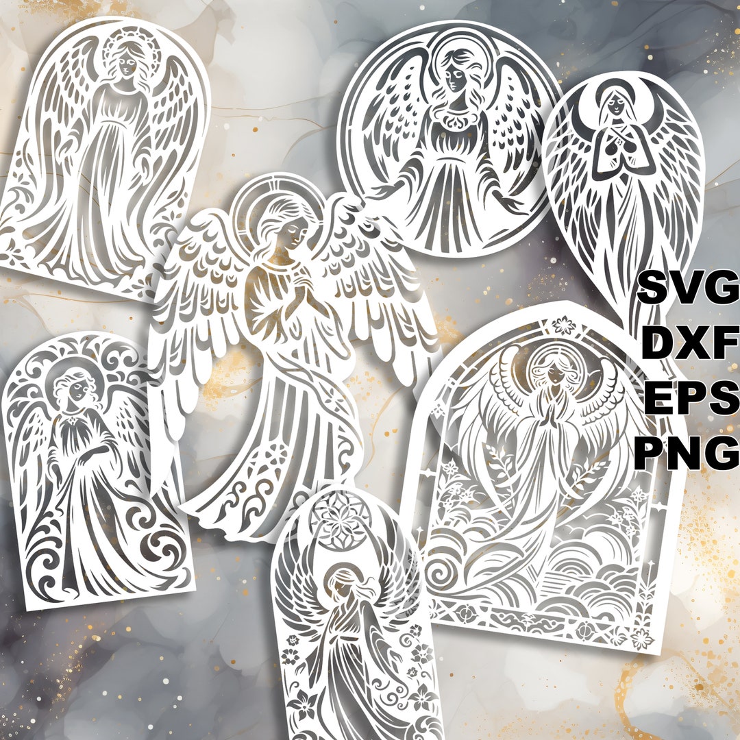 Angels SVG Cut Files (svg Dxf Png Eps) Silhouette & Cricut, Digital ...