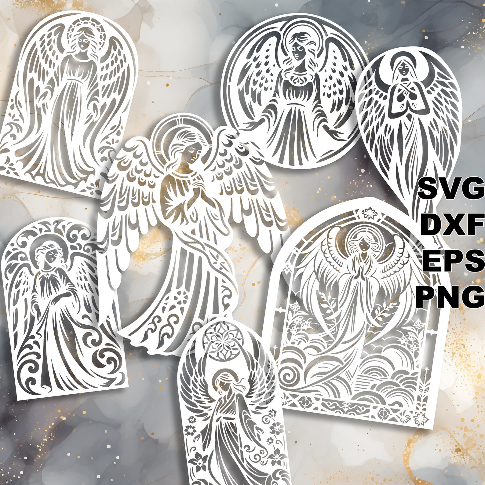 Angels SVG Cut Files svg Dxf Png Eps Silhouette & Cricut, Digital ...