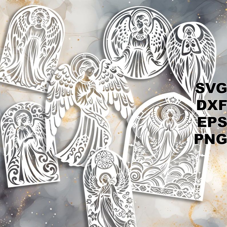 Angels SVG Cut Files svg Dxf Png Eps Silhouette & Cricut, Digital ...