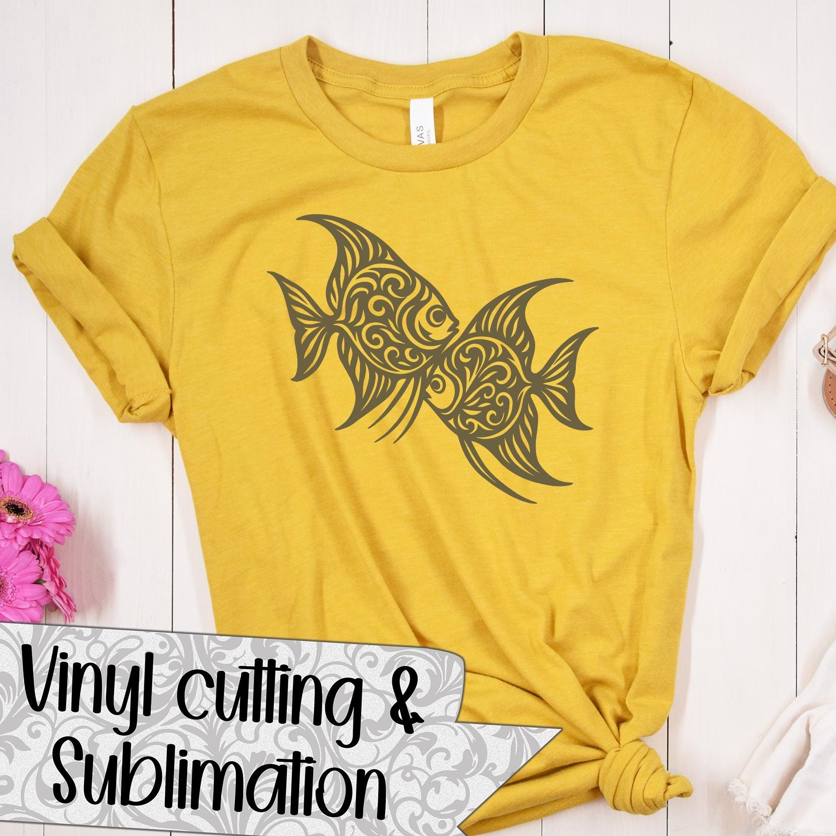 Filigree Angelfish SVG Cut Files (svg Dxf Png Eps Jpeg) Silhouette ...