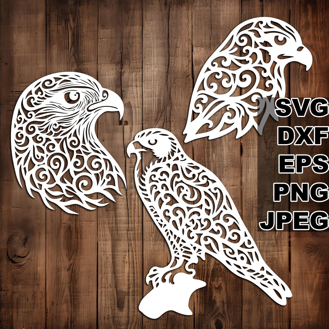 Filigree Kestrel SVG Cut Files (svg Dxf Png Eps Jpeg) Silhouette ...
