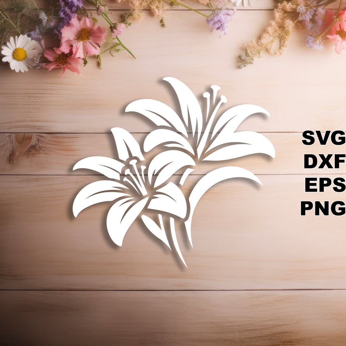 French Flora SVG Cut Files (svg Dxf Png Eps) Vinyl and Paper Cut, CNC ...
