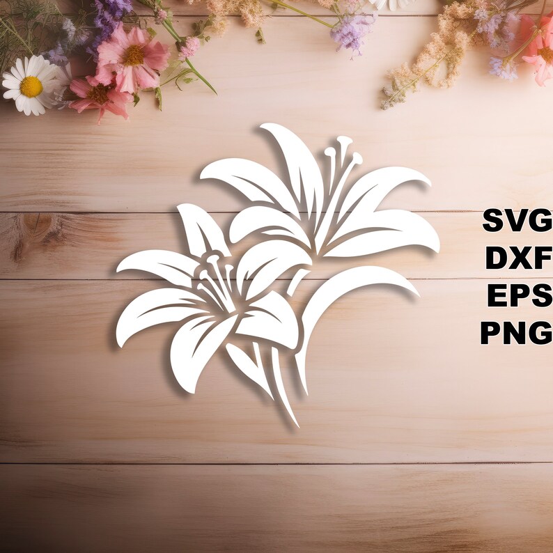 French Flora SVG Cut Files (svg Dxf Png Eps) Vinyl and Paper Cut, CNC ...