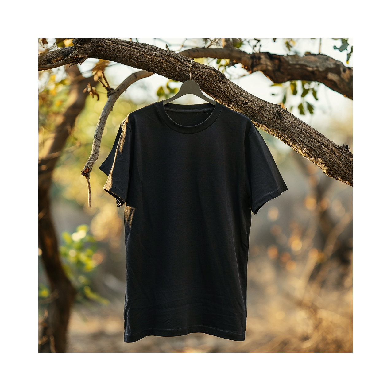 Black T-shirt Mockup Hanging on A Tree Branch - Etsy