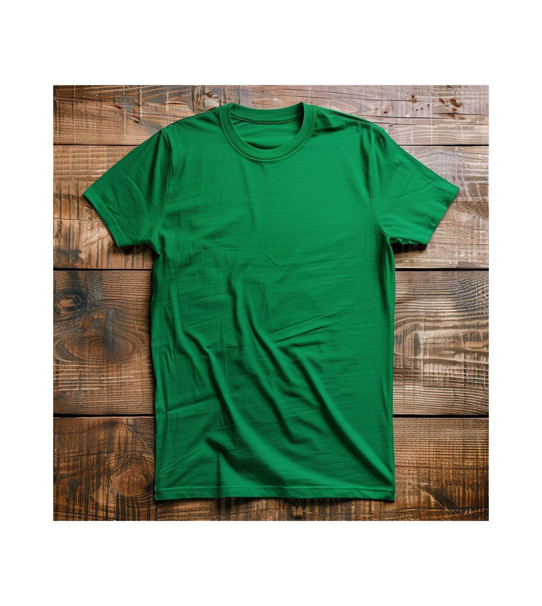 Kelly Green T-shirt Mockup on A Wood Background - Etsy