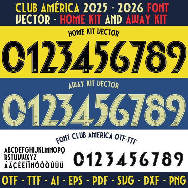 Font club america - Etsy México