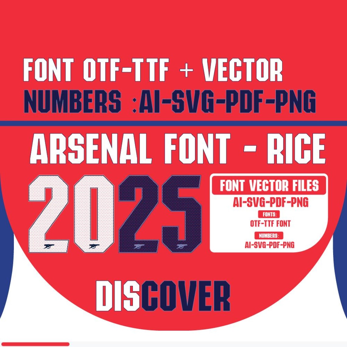 Font Vector Arsenal 2025 Font Otf,ttf, AI, Svg, Pdf, Png Arsenal Shirt ...