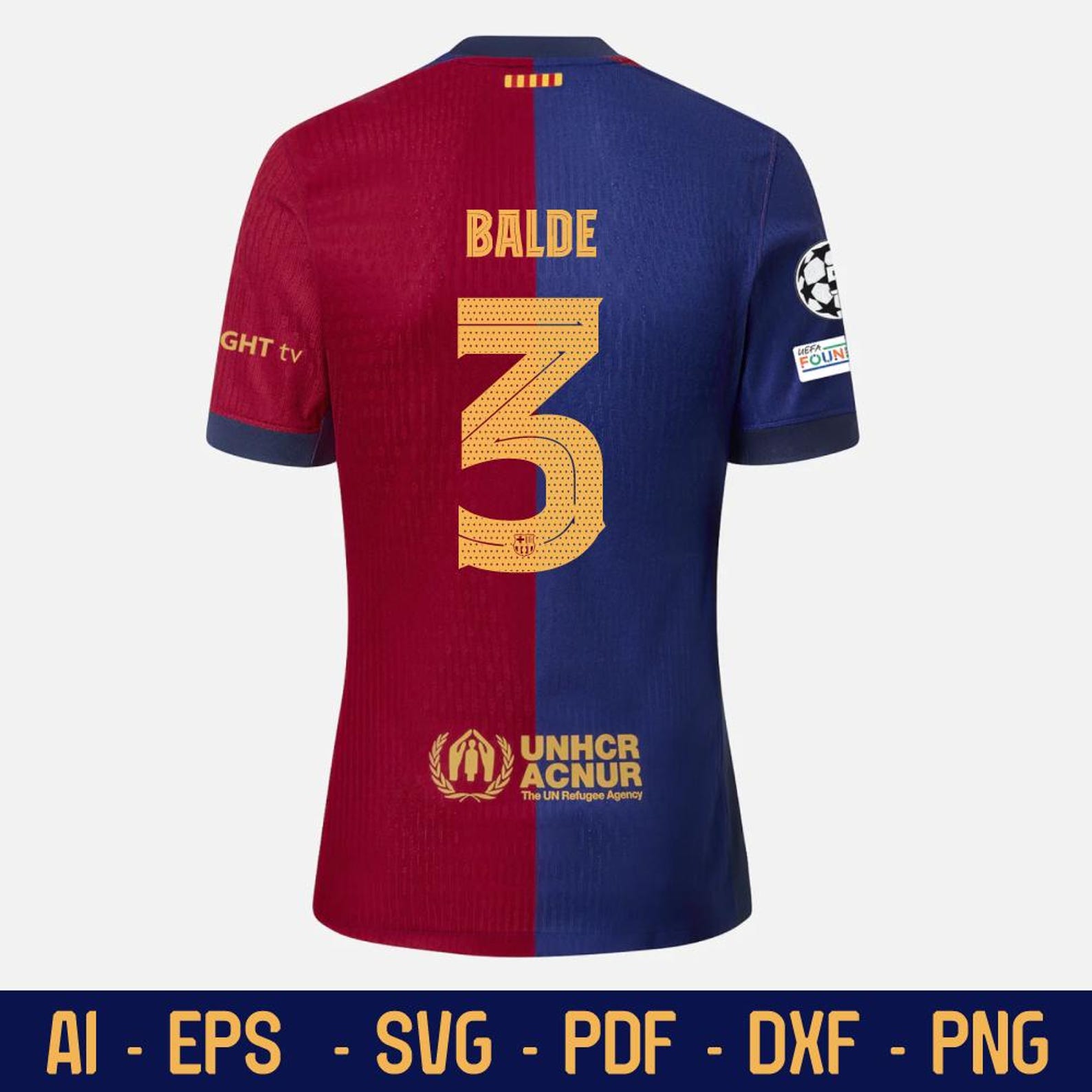 Balde 3 BARCELONA Jersey Name and Number, Home Kit Player Balde, Ai ...