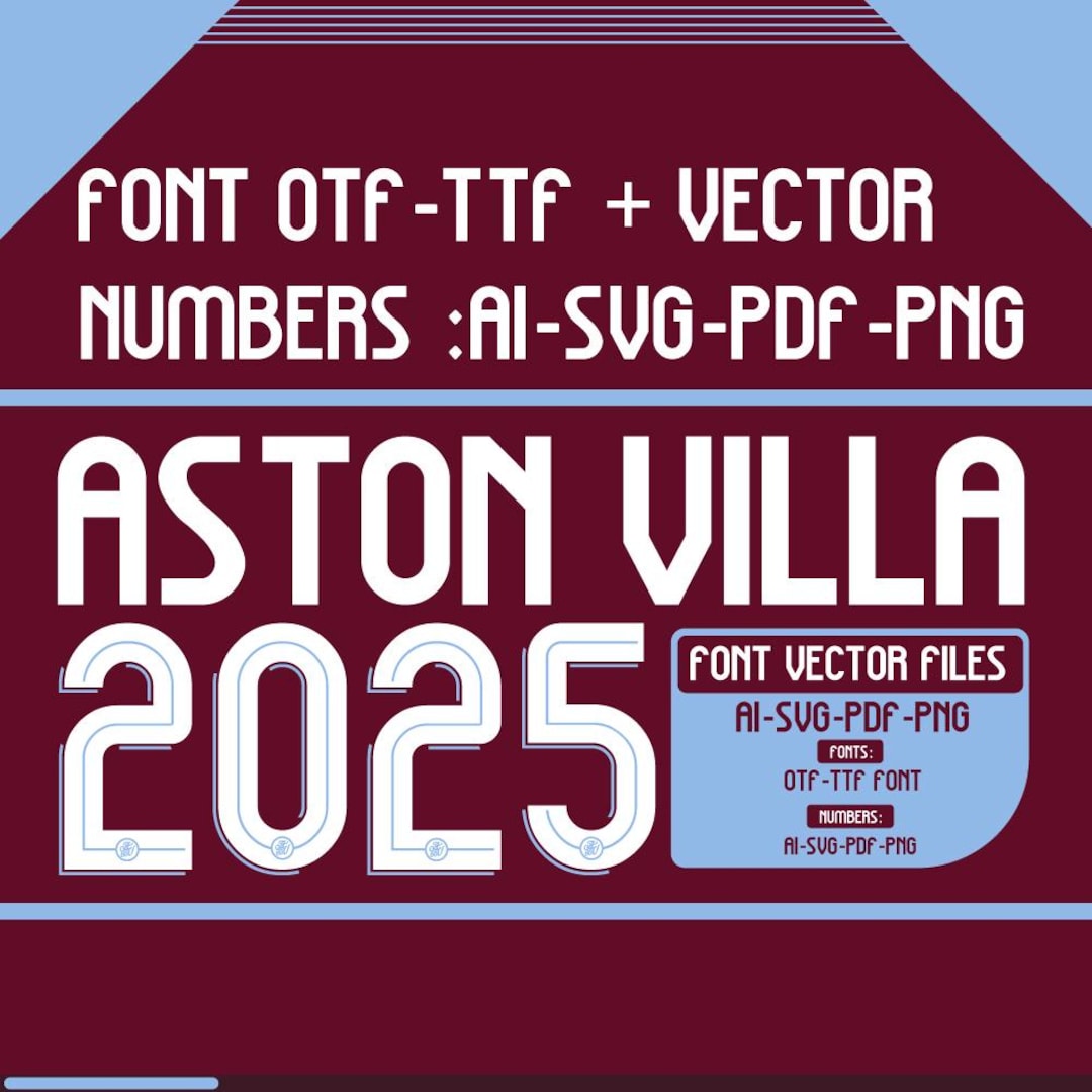 Font Vector Aston Villa 2025 Font Ai, Pdf, Svg, Png, Otf, Ttf Aston ...