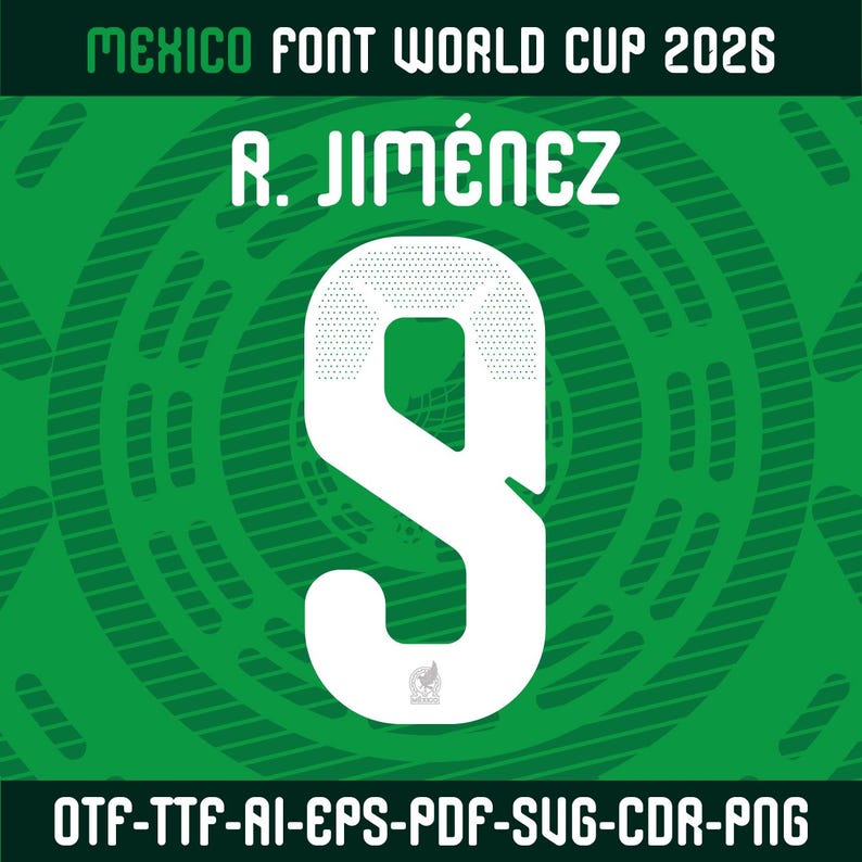 Mexico Jersey Font 2026 World Cup: Football Vector Typeface (digital ...