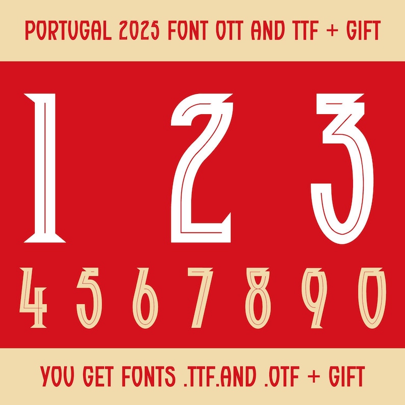 Portugal 2025 Jersey Font | Football Club Typeface (digital Download ...