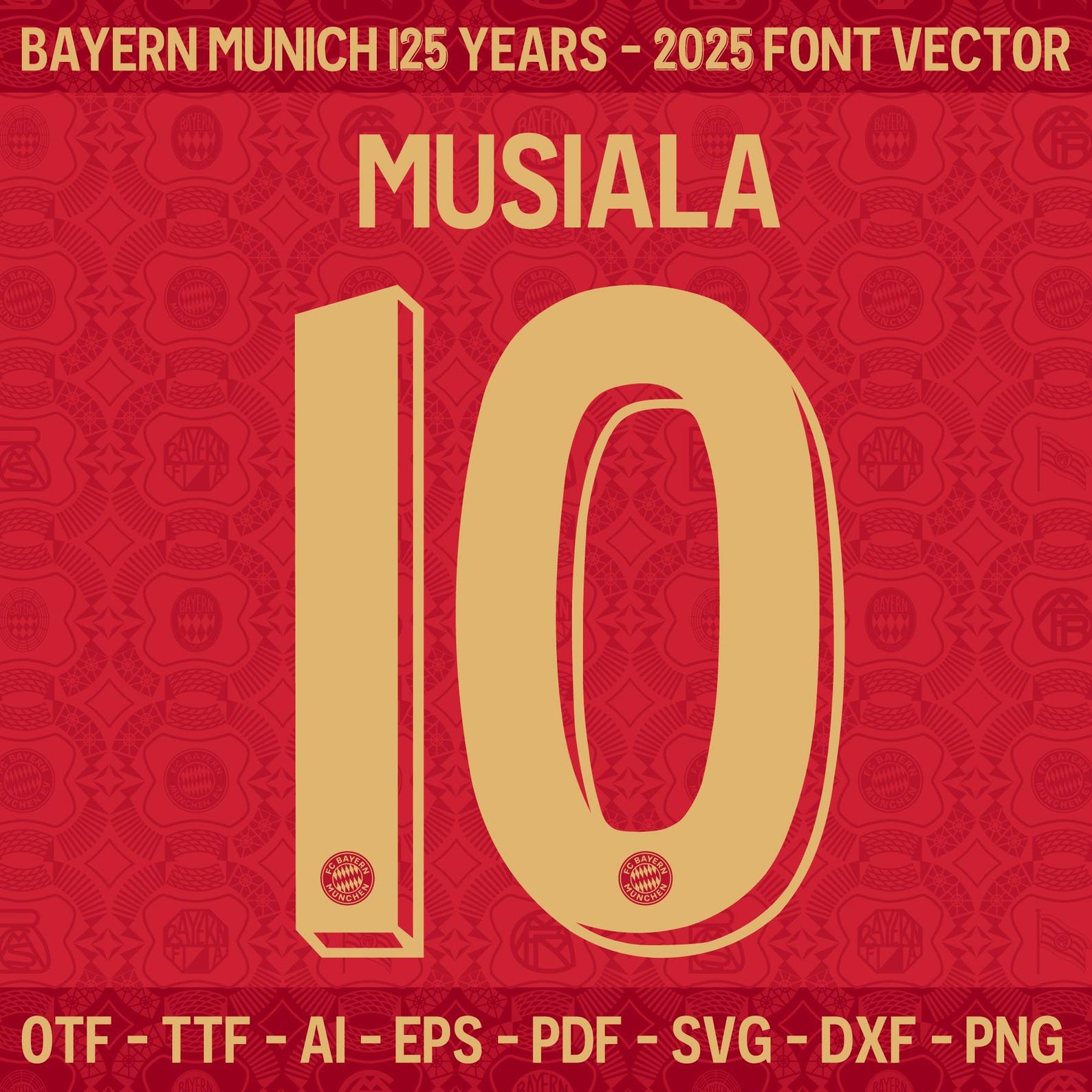 Font Vector Bayern Munich 125th Anniversary Font Ai, Svg, Pdf, Png, Otf ...