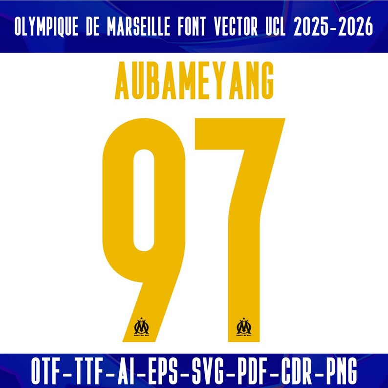 Marseille Font Vector UCL 2025-2026 Font Otf-ttf and Vector Ai, Eps ...