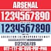 Font Vector Arsenal 2025 Font Otf,ttf, AI, Svg, Pdf, Png Arsenal Shirt ...
