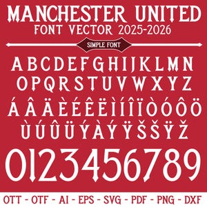 Font Vector Manchester United 2025-2026 Font Ai, Eps, Dxf, Pdf, Svg ...