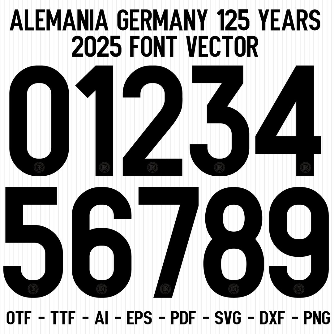 Germany 125th Anniversary Font Vector, Football Shirt (digital Download ...