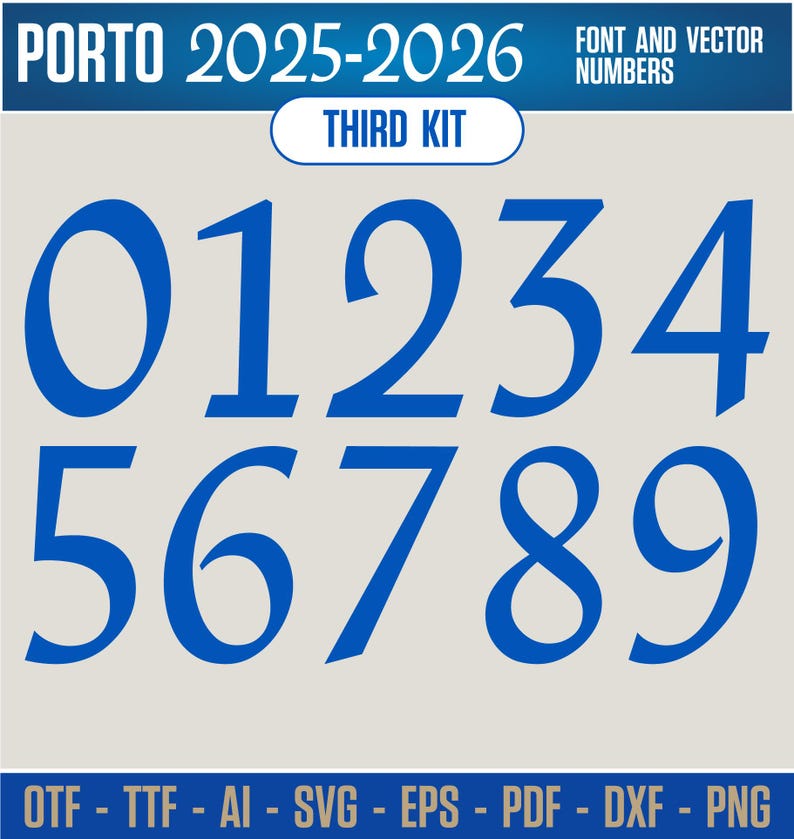 Font Vector Porto Font 2025/2026 Ai, Eps, Svg, Pdf, Dxf, Png, Otf, Ttf ...
