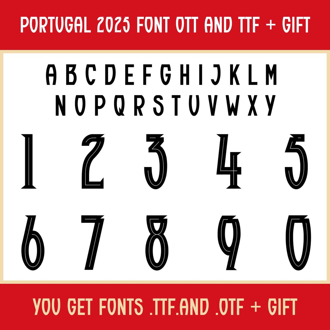 Portugal 2025 Jersey Font | Football Club Typeface | Soccer Font | TTF ...