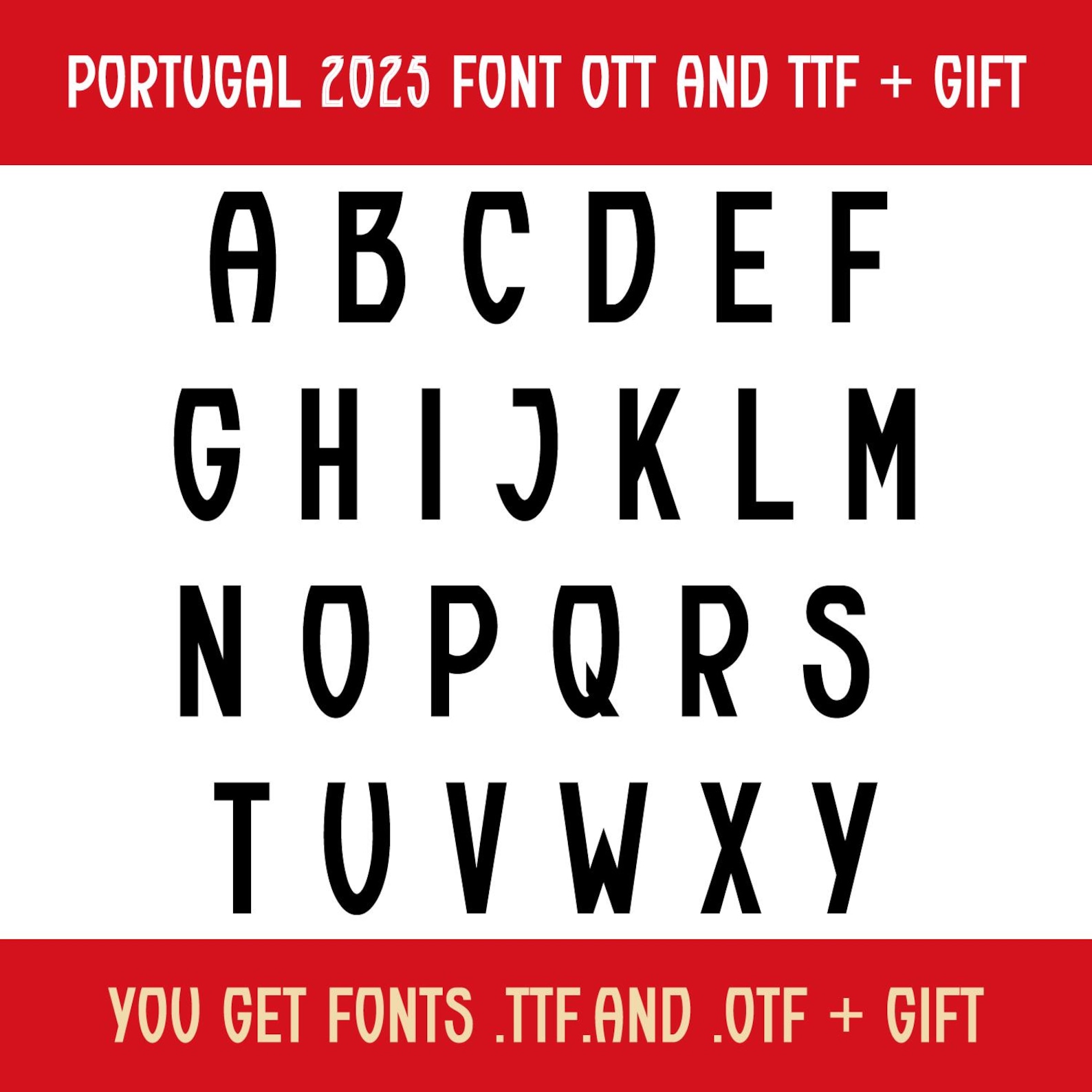 Portugal 2025 Jersey Font | Football Club Typeface (digital Download ...