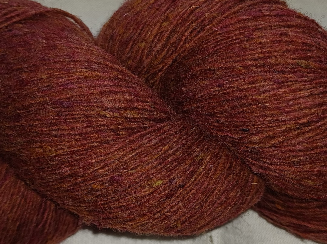 Wool Yarn for Knitting, High Quality Brown Coral Red Tweed Yarn ...
